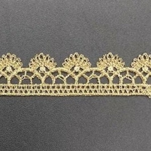 Single Sided Diamond Lace Gold Thread Lace Edge Trims Select Length and ...