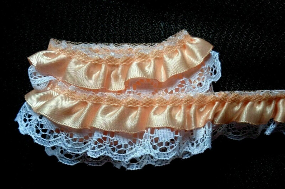 Ruffle Lace Trim 1" Peach/white Color Price per Yard - Etsy