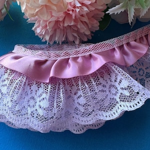 Satin Floral Ruffle Lace Trim 2 Inch Wide Select Color/selling by the ...
