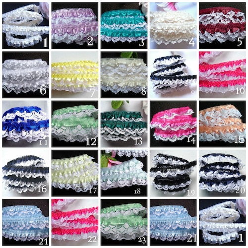 Ruffled Lace 11/4 Inch Wide Select Color Selling by the Yard - Etsy