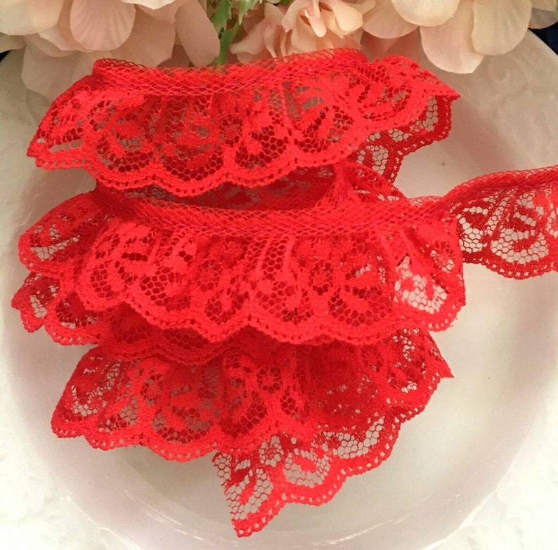 Ruffle Lace Trim 1 Inch Wide Select Color Selling by the Yard - Etsy