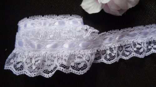 Ruffled Lace With Ribbon, 1+3/4 Inch Color Price for 1 Yard Select ...