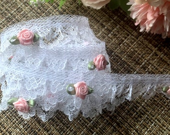 Ruffled Lace 11/4 Inch Wide Select Color Selling by the Yard - Etsy