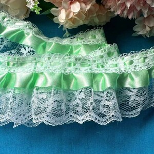 1 1/2 Inch or 2 "wide Ruffled Lace Trim Price for 1 Yard/ Select Color ...