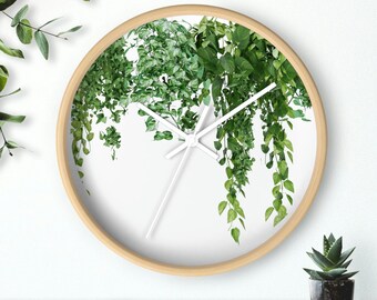 Palm Leaves Wall Clock Home Office Decor Natural Accents for Your Home ...