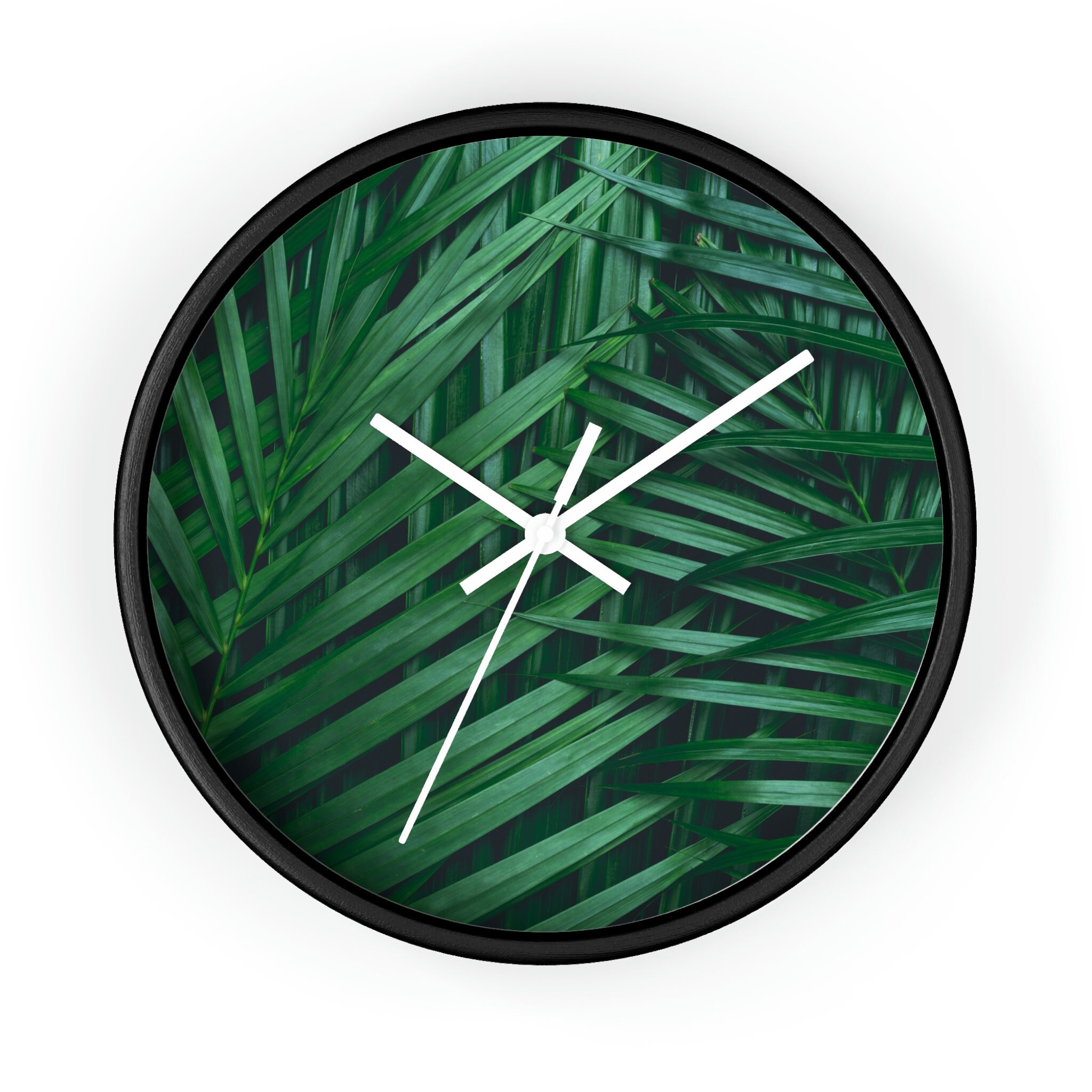 Palm Leaves Wall Clock Home Office Decor Natural Accents for Your Home ...