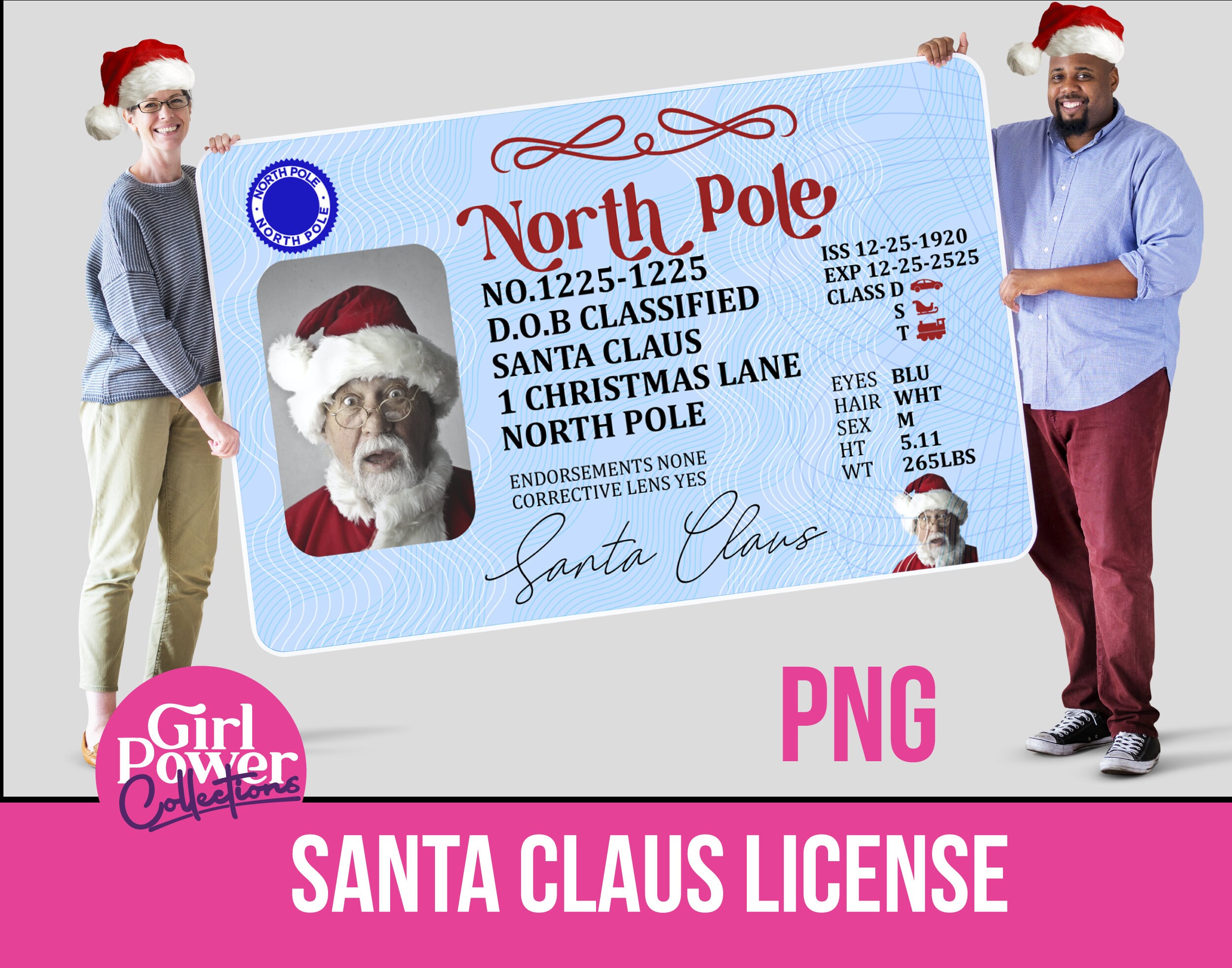 Santa's Lost Driver's License, Santa Claus License, Sublimation Designs ...