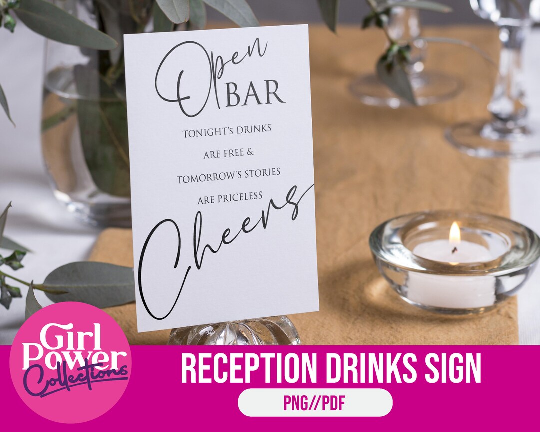 Open Bar Sign for Receptionopen Bar Sign for Wedding Open - Etsy