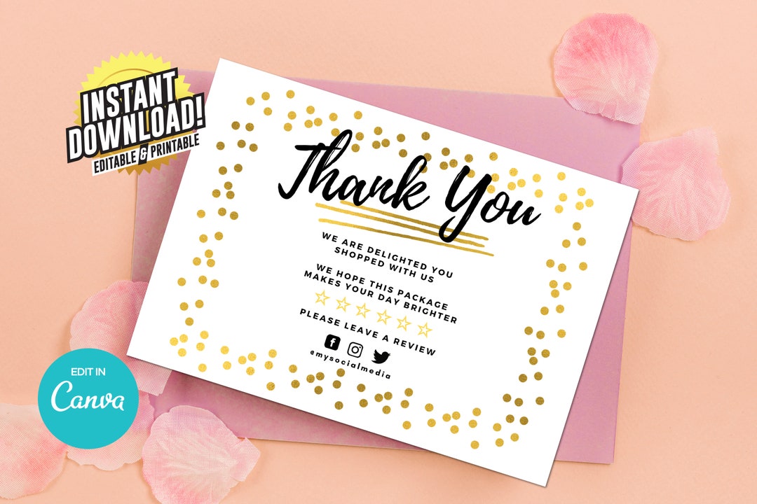 Business Thank You Cards Thank You for Your Business Note - Etsy