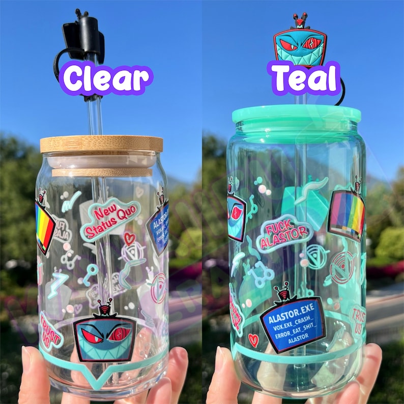 H*zbinnn H*tel Glass Cup Glass Can Sinners Glass Can Radio Demon Cup H ...