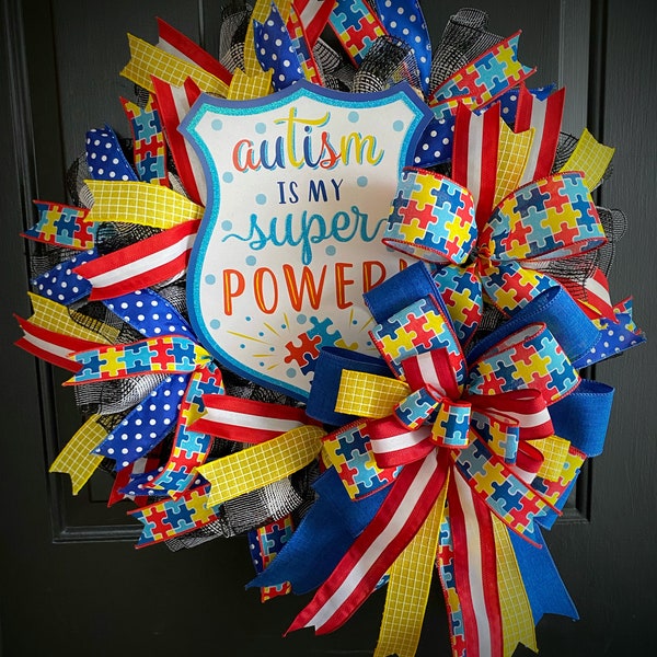 Autism Wreath - Etsy