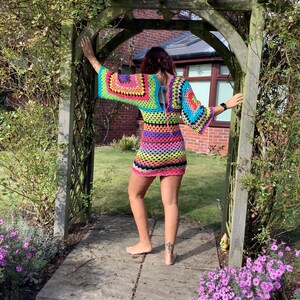 Crochet One of a Kind Granny Square Dress, Unique Handmade, Physical ...