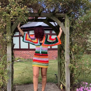Crochet One of a Kind Granny Square Dress, Unique Handmade, Physical ...