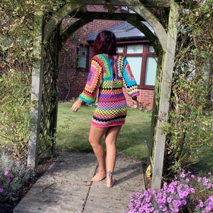 Crochet One of a Kind Granny Square Dress, Unique Handmade, Physical ...