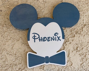 Wood Home Mickey Silhouette Sign, Mickey Cutout Home Sign, Disney Wall ...