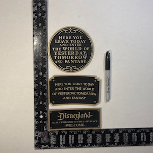 Disney Plaque Set - Disneyland & Disneyworld - Etsy