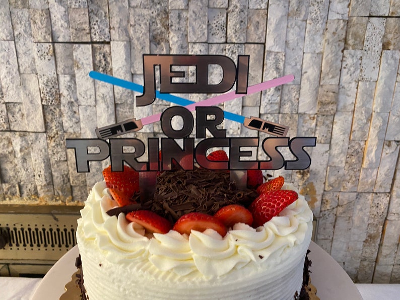 Princess or Jedi Cake Topper - Etsy