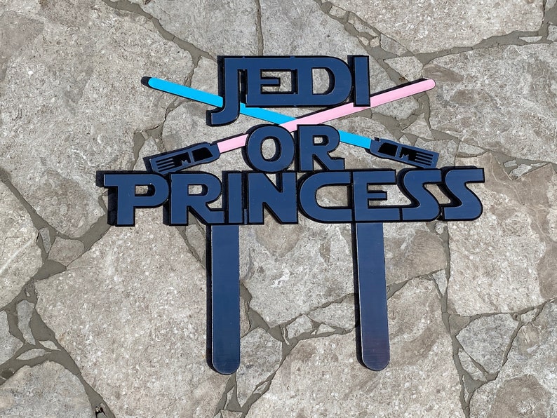 Princess or Jedi Cake Topper | Etsy