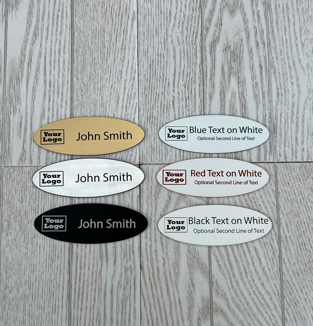Custom Personalized Engraved Name Badges With Custom Logos - Reusable ...