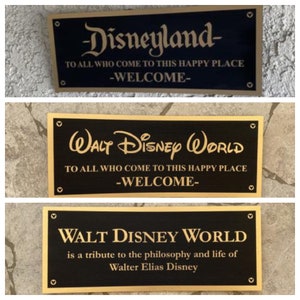 Disney Plaque With Hooks - Multiple Sign Options - Etsy