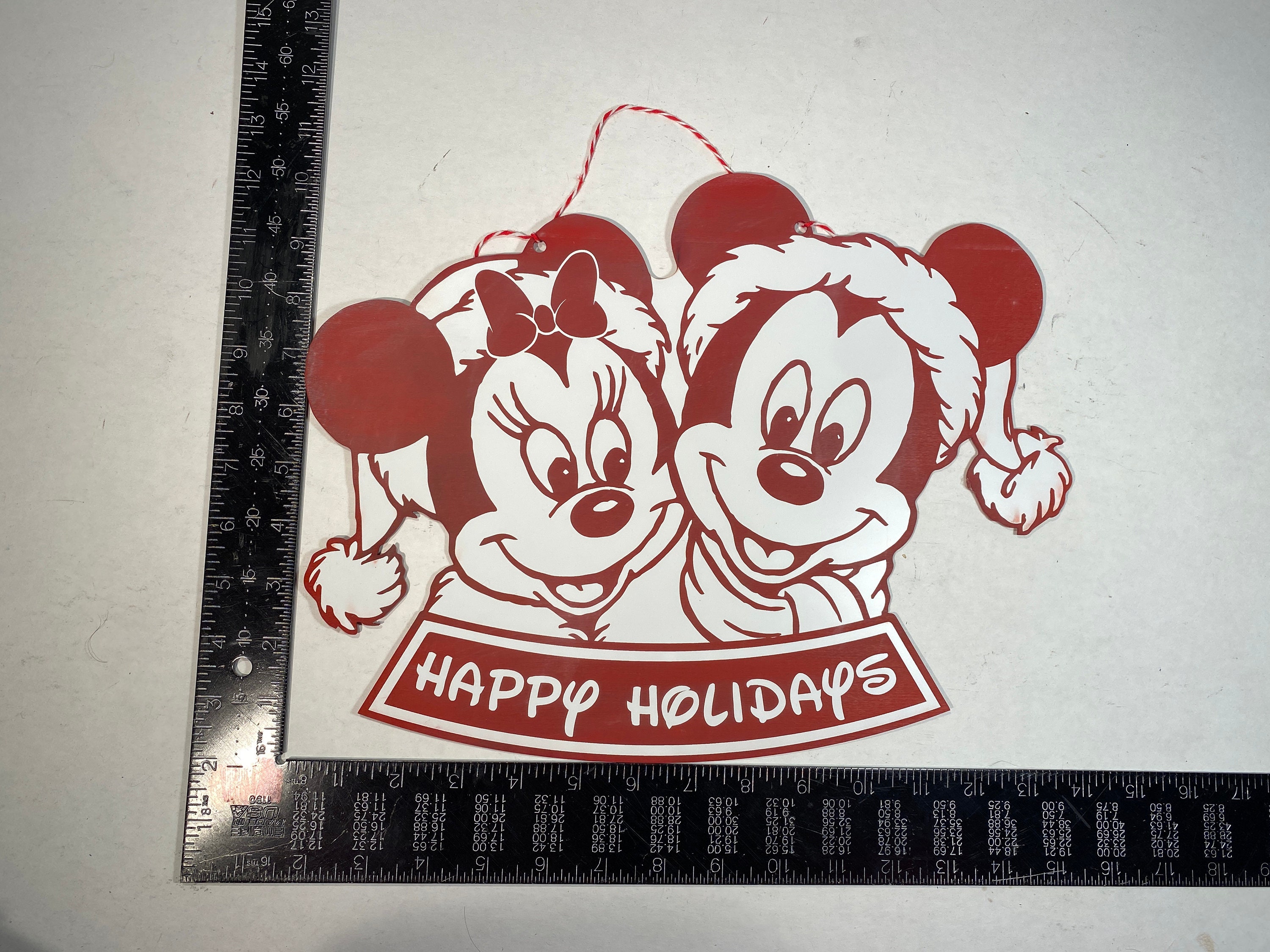 Disney Christmas Mickey and Minnie Door Hanging Sign - Etsy