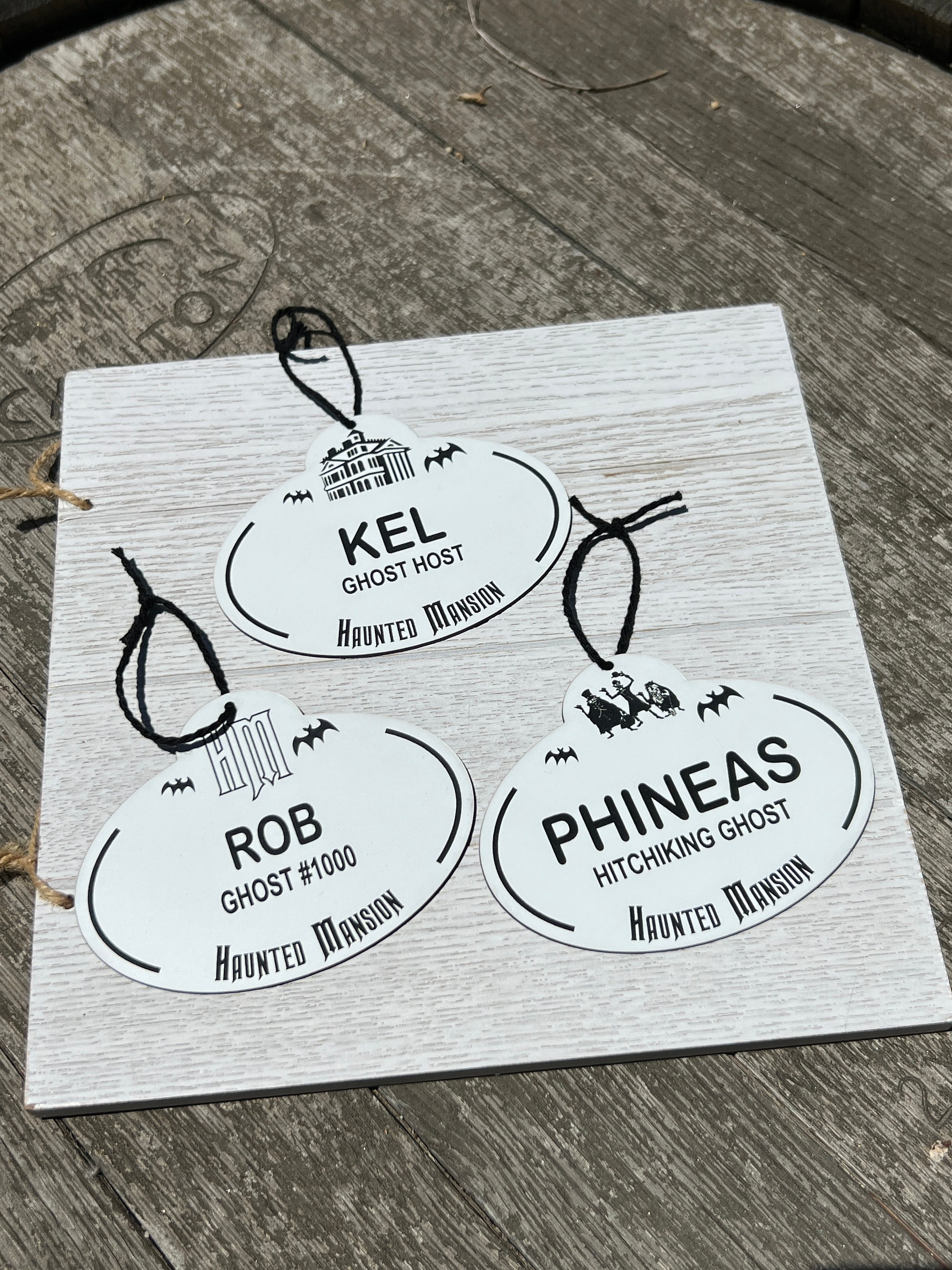 Custom Haunted Mansion Inspired - Name Badge Ornaments - Etsy