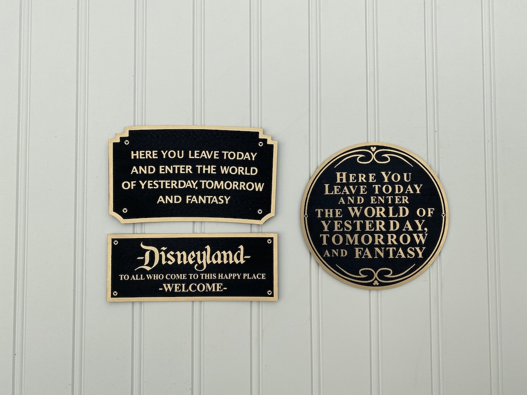 Disney Plaque Set - Disneyland & Disneyworld - Etsy