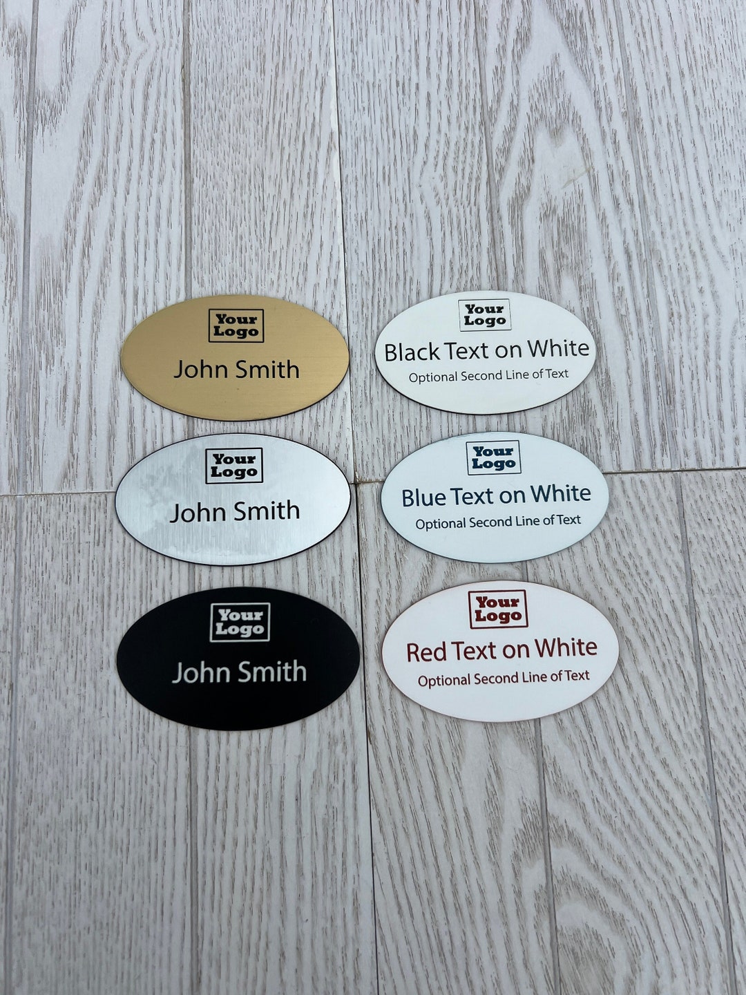 Custom Personalized Engraved Name Badges With Custom Logos - Reusable ...