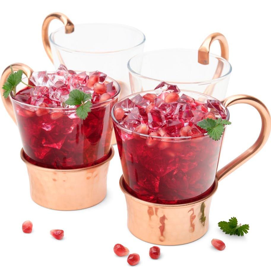 Hammered Copper & Glass Turkish Mule Mugs - Set of 4 - Etsy