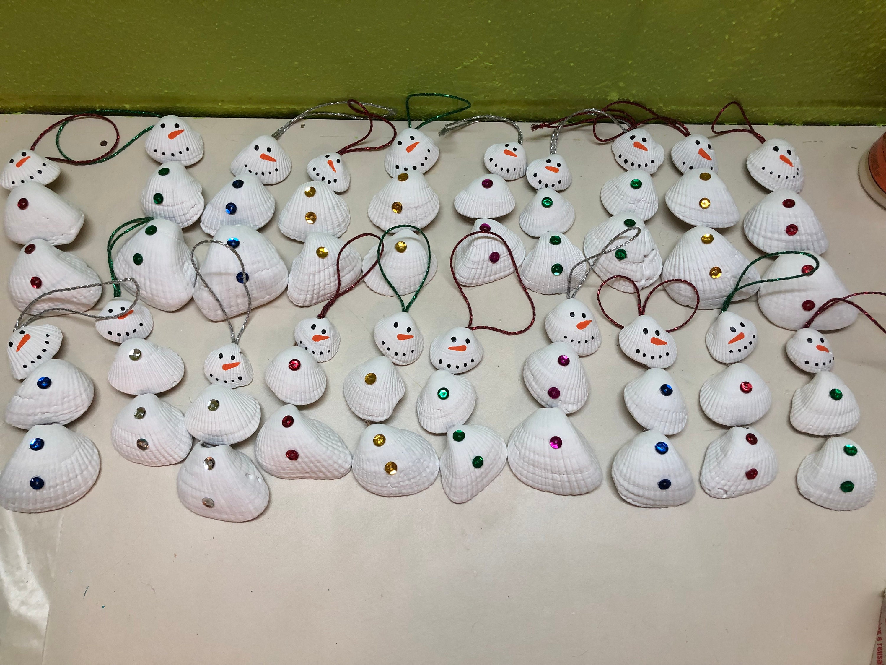 Seashell Snowman Ornament - Etsy