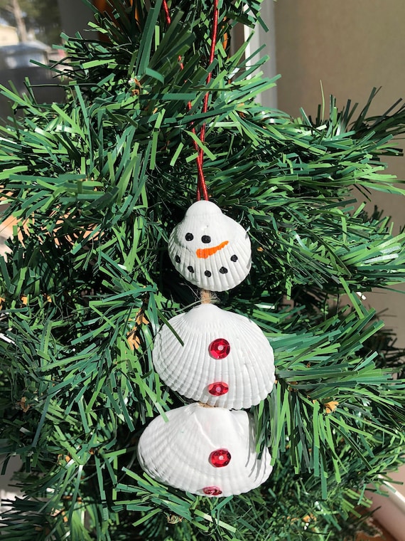 Seashell Snowman Ornament - Etsy