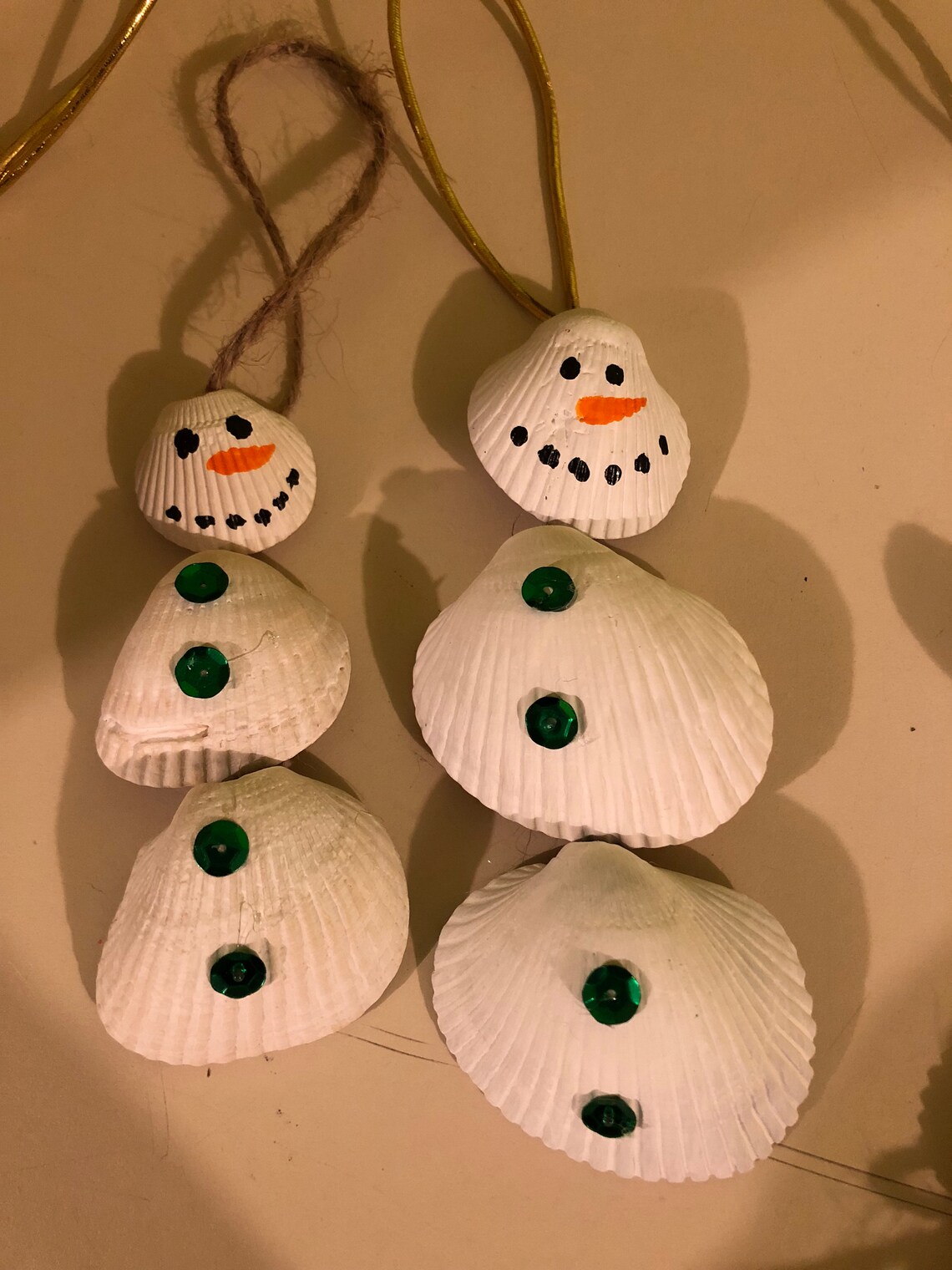 Seashell Snowman Ornament - Etsy