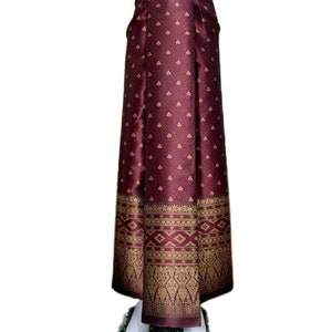 Thai Silk Skirt Formal Sarong Women's Elegant Long Wrap Skirt for ...