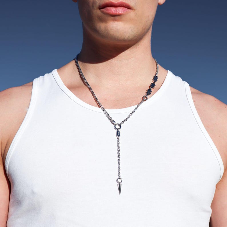 SKY | Grunge Y Shape Lariat Chain Necklace With Spike | Punk Core Alt ...