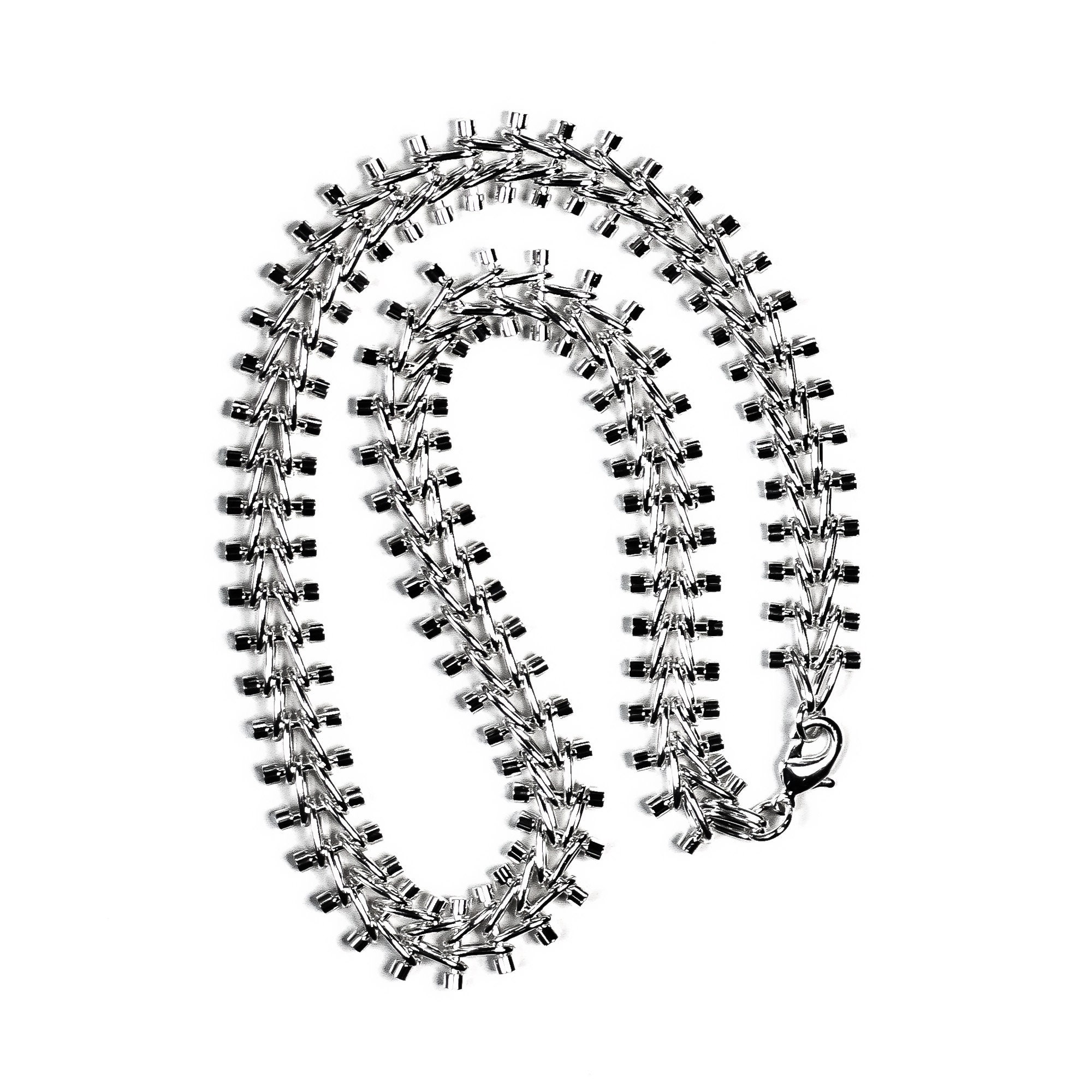 Silver Fishbone Link Chain Necklace 18 Inches - Etsy