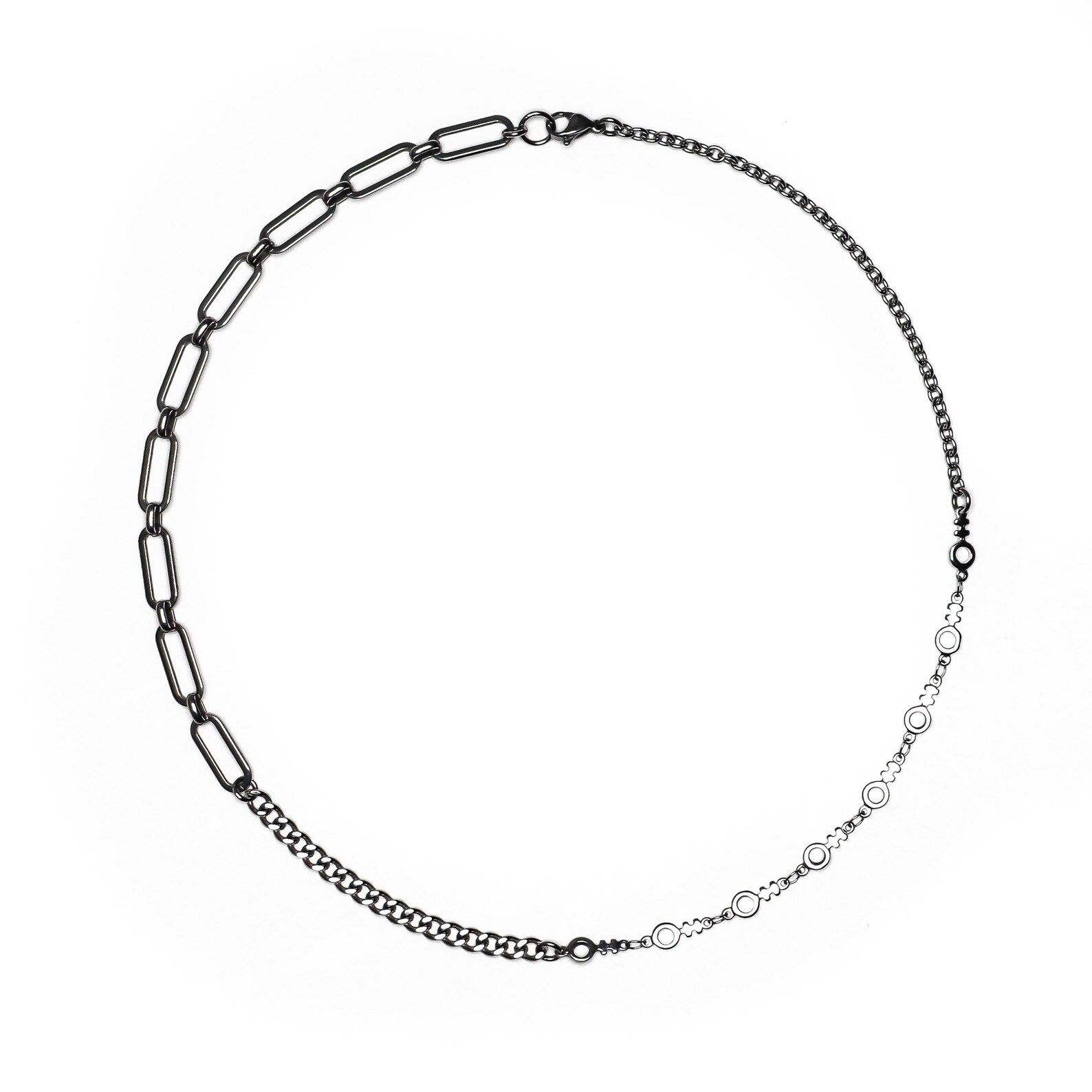 Deconstructed Grunge Chain Mini Necklace in Stainless Steel - Etsy