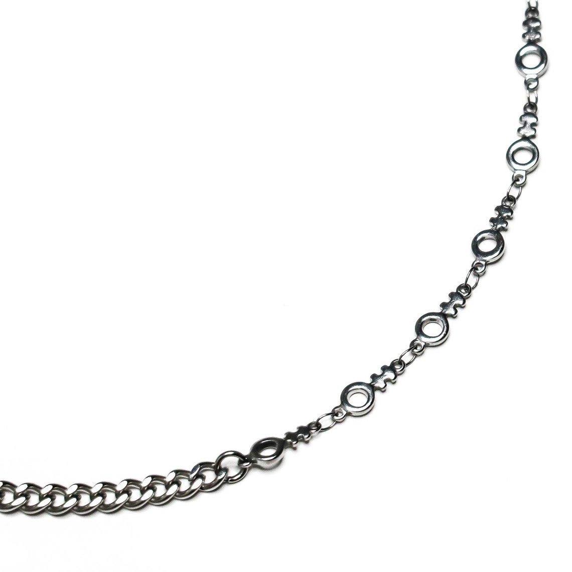 Deconstructed Grunge Chain Mini Necklace in Stainless Steel - Etsy