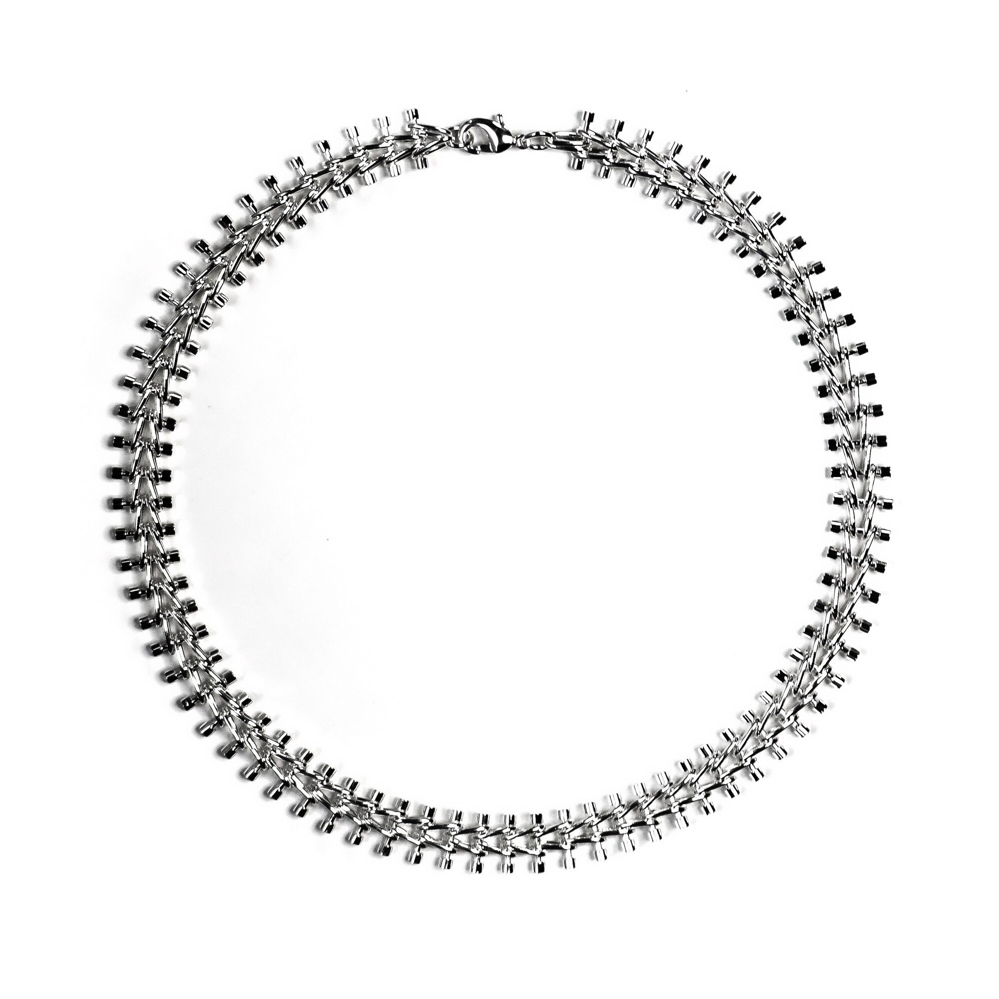 Silver Fishbone Link Chain Necklace 18 Inches - Etsy