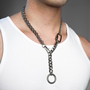 Kreuzberg Silver Hardware Industrial Chain Necklace in Steel Modern ...