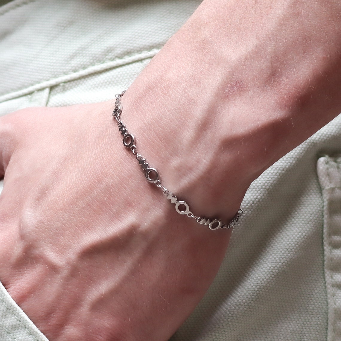 Silver Chain Link Bracelet Three Pack | Stainless Steel - Etsy