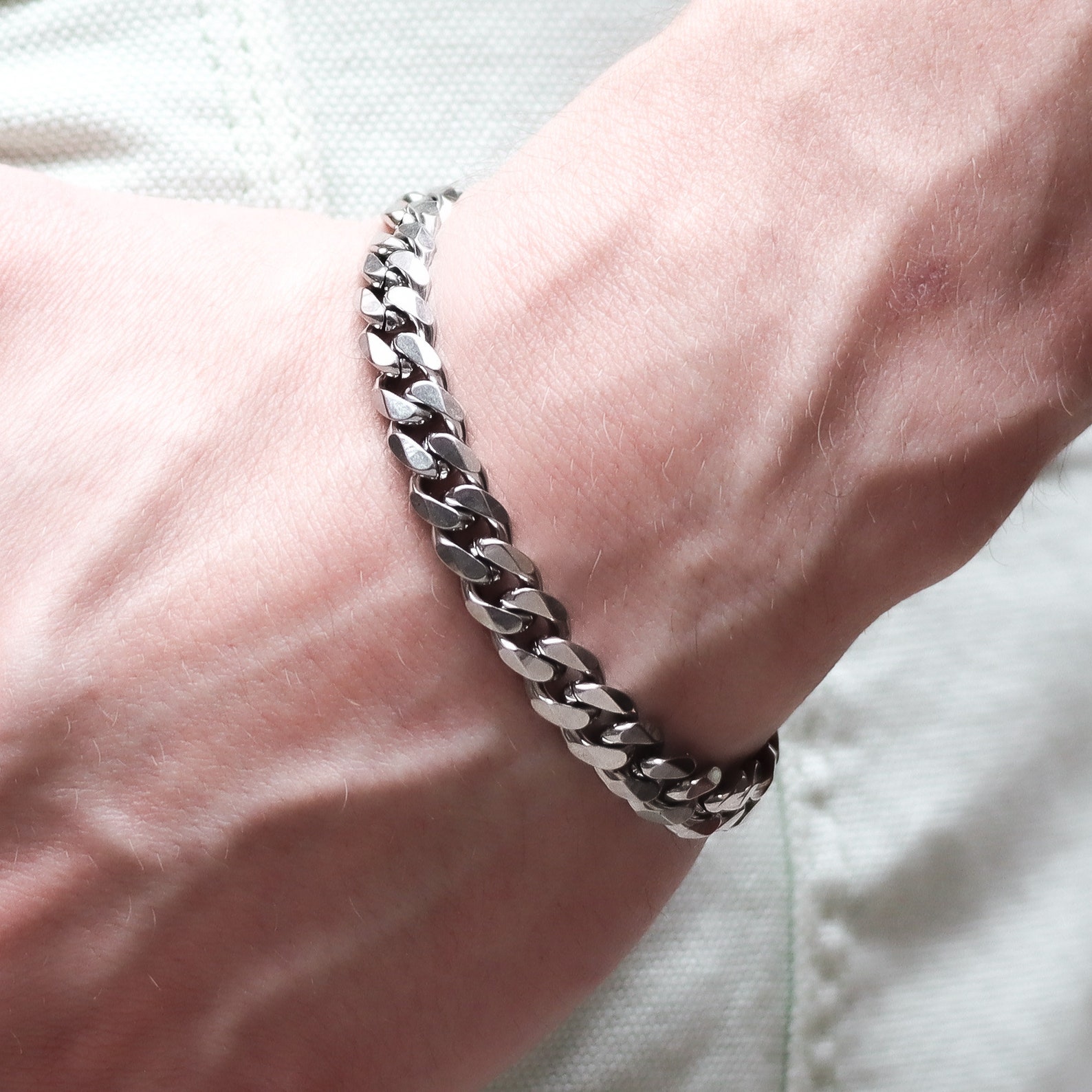 Silver Chain Link Bracelet Three Pack | Stainless Steel - Etsy
