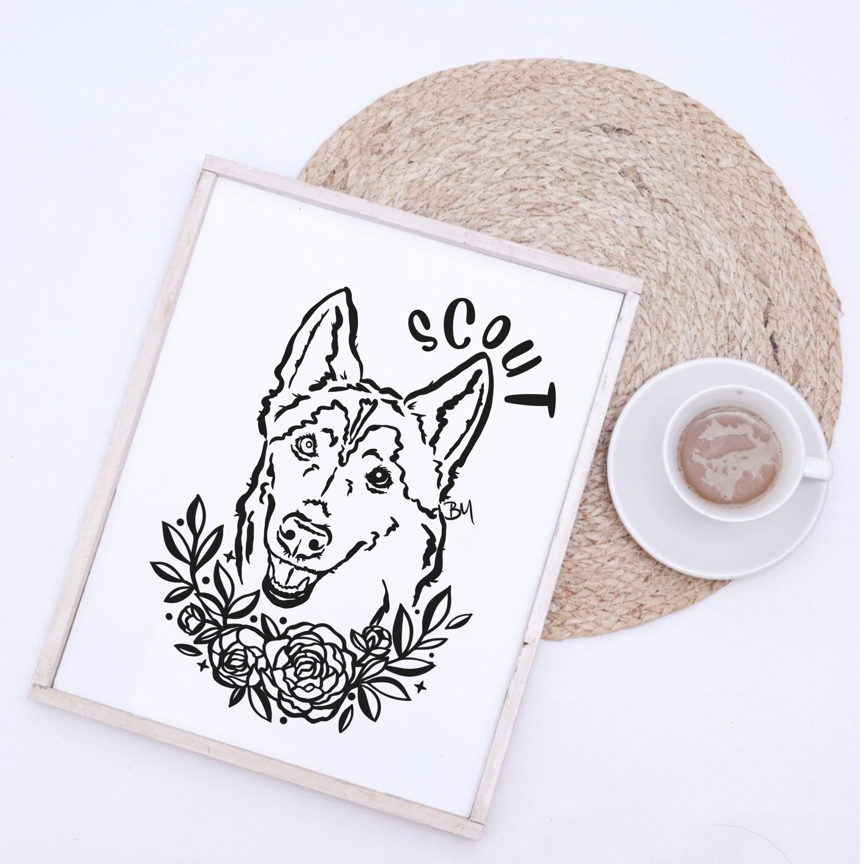 DIGITAL FILE Only/pet Portrait Custom/line Art Drawing/pet Loss Gifts ...