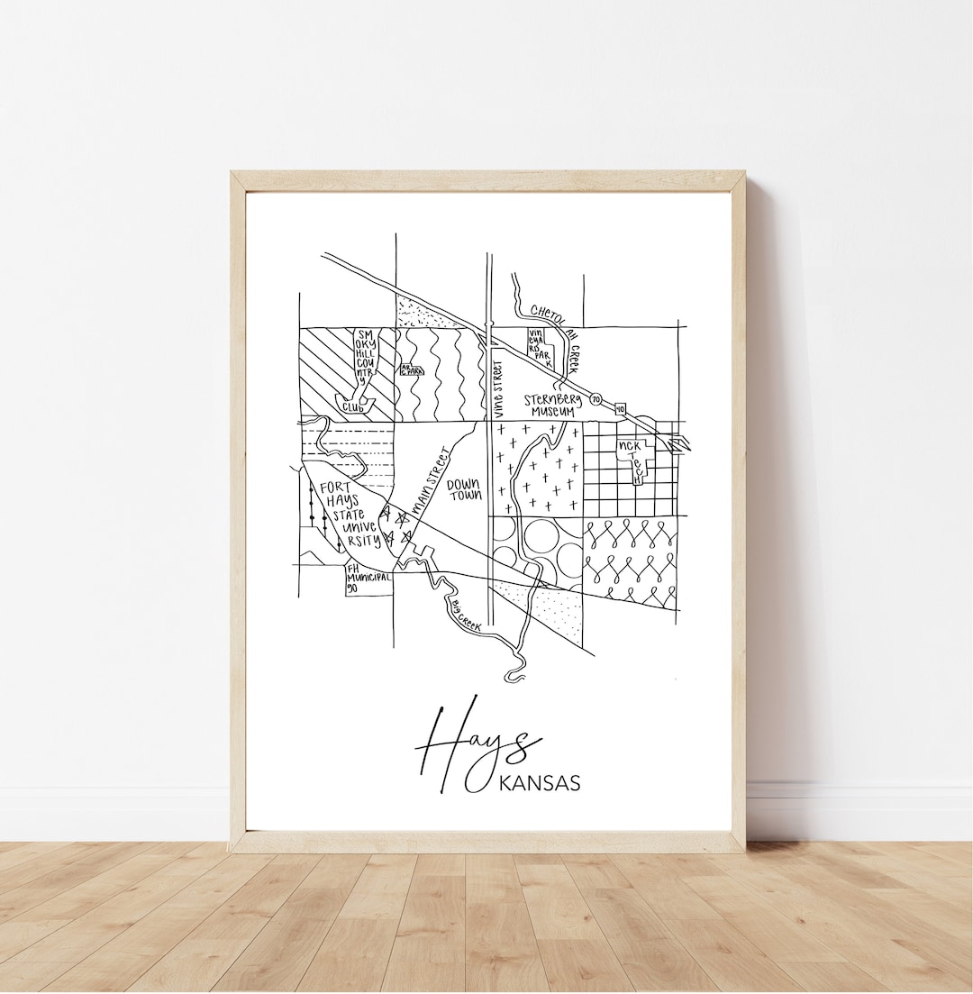 Hays, Kansas Map Print - Etsy