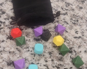 Sharp Edge Silicone Rubber 16mm 7 Die Polyhedral Dice Set Regal ...