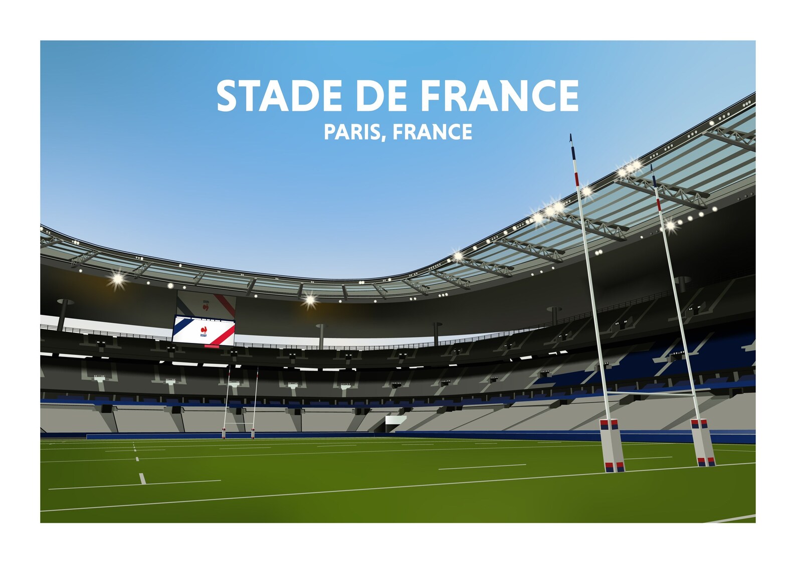 Stade De France Paris France. French Rugby Union. FRF | Etsy