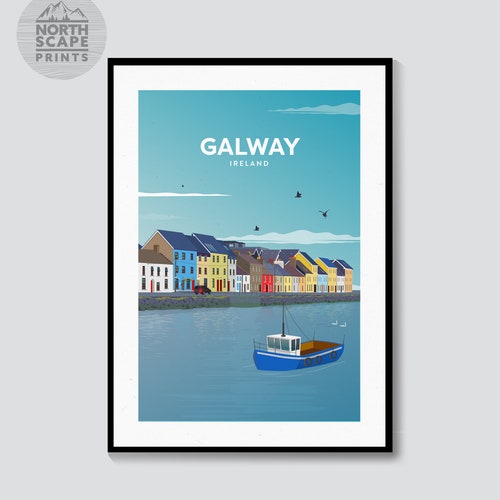 Ireland Travel Art Print Galway Bay - Etsy