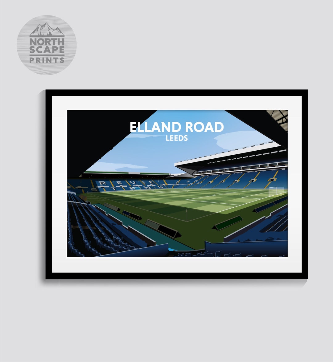 Elland Road Leeds United Unique Illustrated Football Print - Etsy