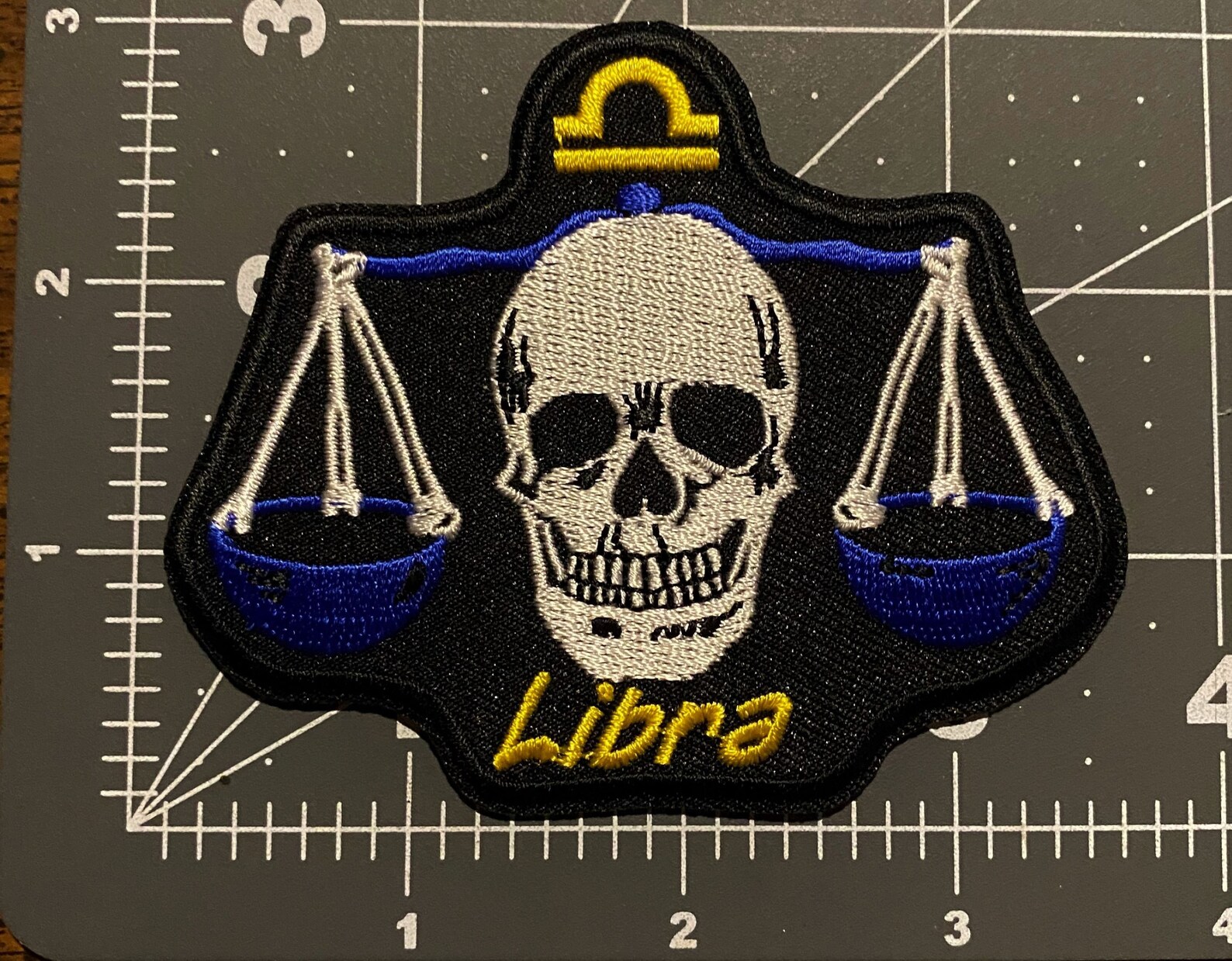 Libra Skull Zodiac Sign Embroidered, Iron on or Sew Patch for ...