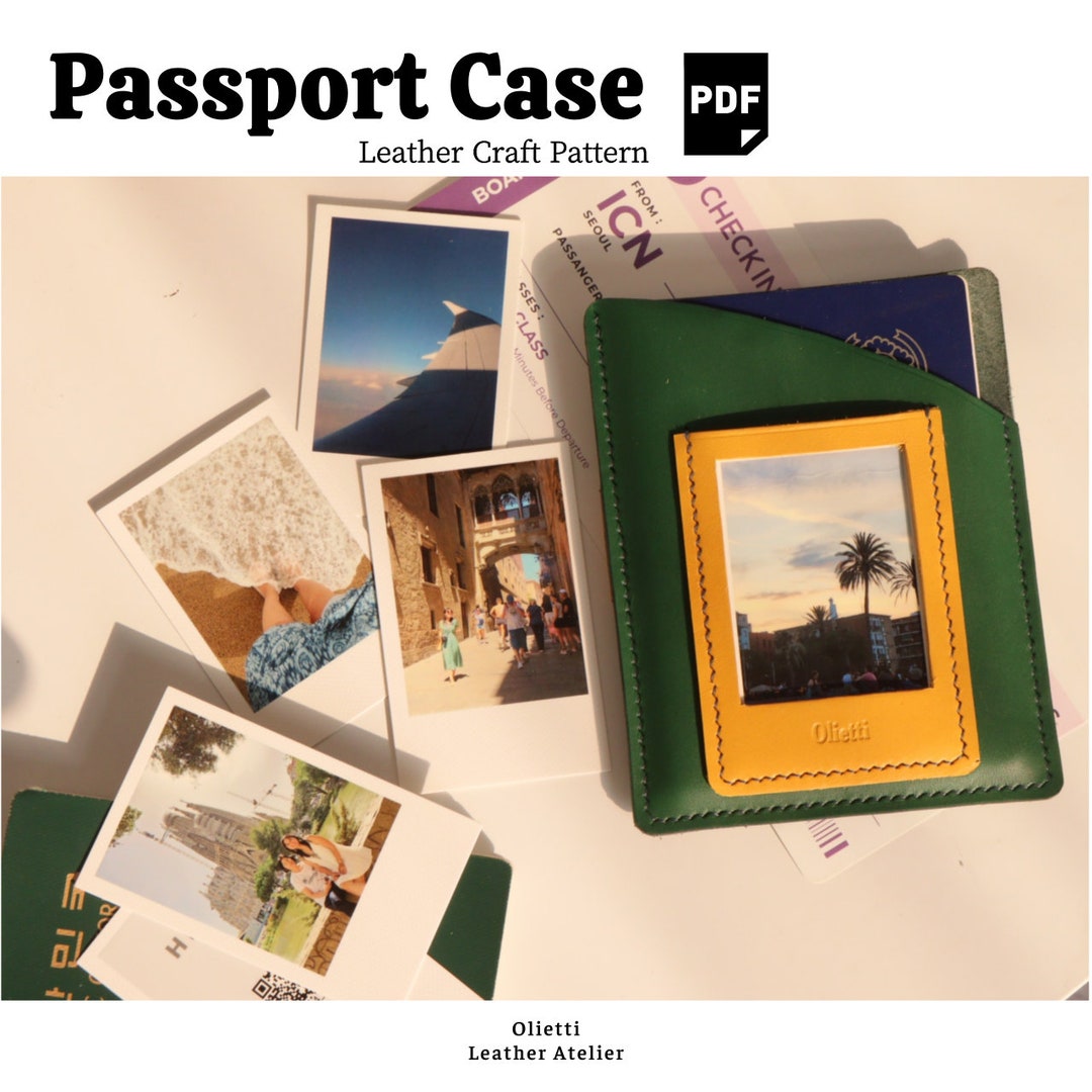 Leather Craft PDF Pattern. Leather Passport Case Pattern, Leather ...
