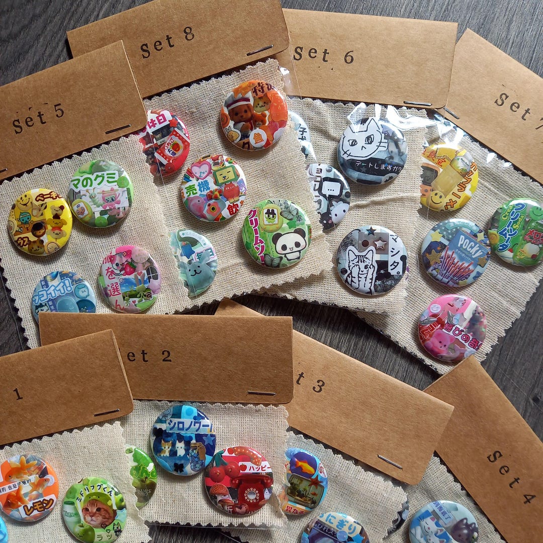 Japanese Aesthetic Badge Packs - Deco Badges - Handmade Badges - Decora ...